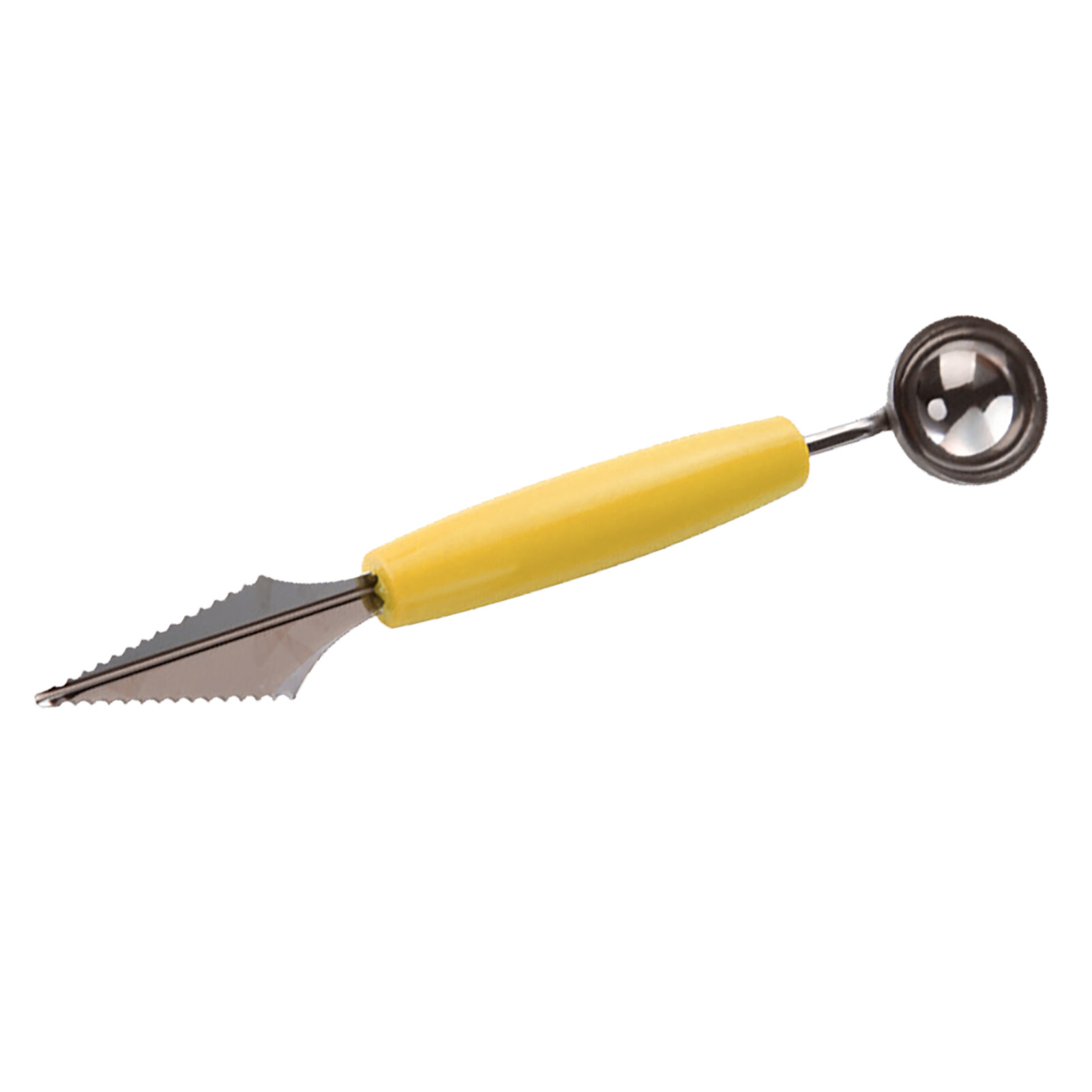 Фруктовая резьба копания ложки желтая многофункциональная рабочая сила, спасающая из нержавеющей стали с двойной головкой шарики для балевщиков для арбузы