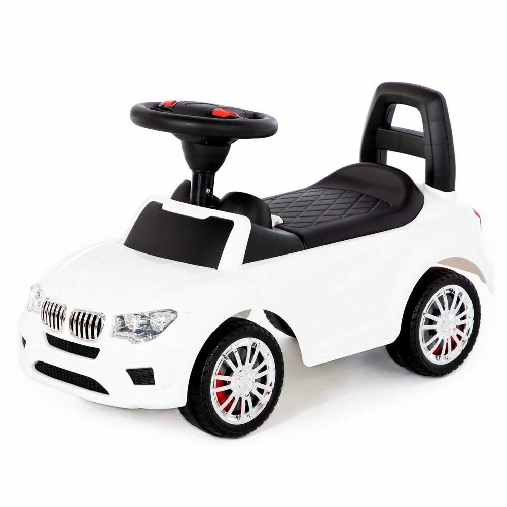 Автомобиль-каталка Полесье "SuperCar", №5, со звуковым сигналом, белая (П-84538)