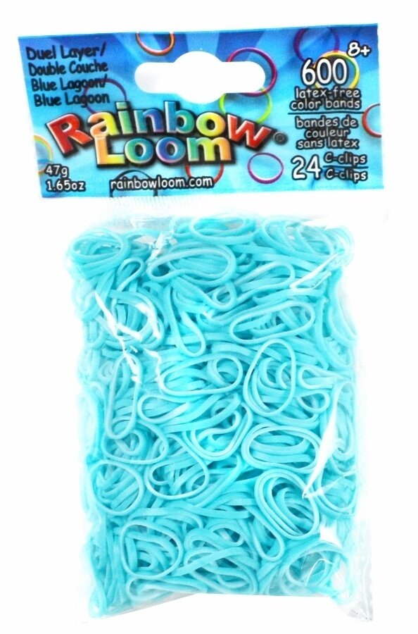 Резинки для плетения браслетов Rainbow Loom Голубая лагуна Перламутр, Blue Lagoon Pear (B0182)