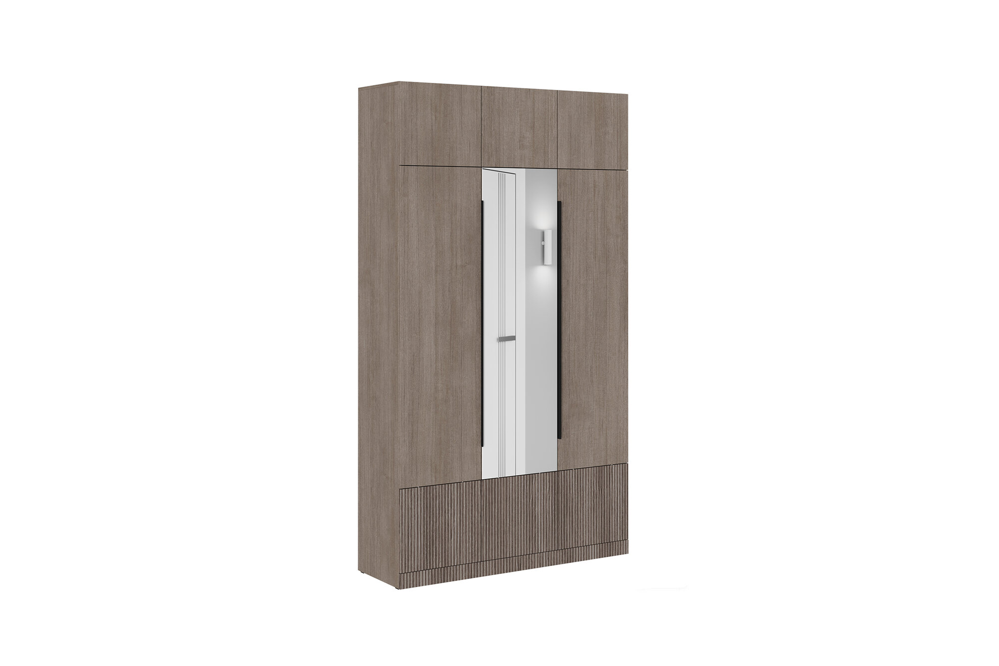 Шкаф для одежды с зеркалом Нонтон Кантри тира / кадена вуд 135x45x240 см
