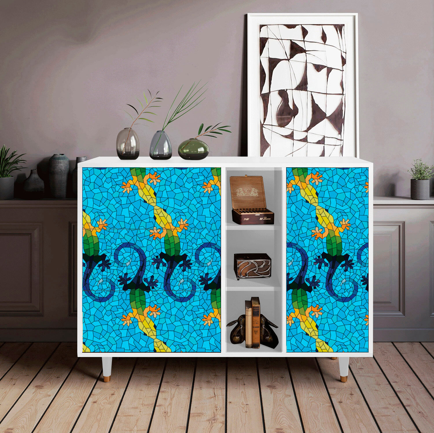 Комод - STORYZ - BS2 Gaudi's Lizard, Разер - 125 x 97 x 48 см , Цвет корпуса - Белый