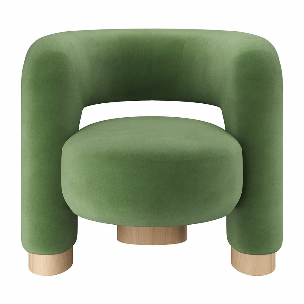 Кресло PECOLA, 820х800х740, тон натуральное дерево зеленый