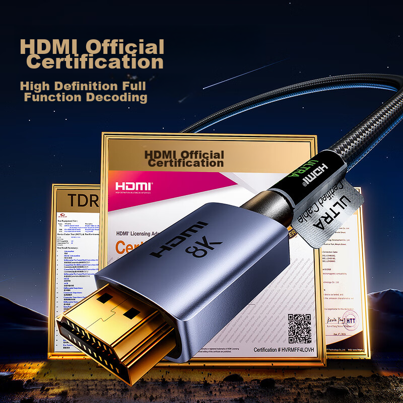 Кабель HDMI 2.1 Llano 8K60Hz 4K240Hz высококачественный видео кабель 8 метров с оплеткой из алюминиевого сплава для