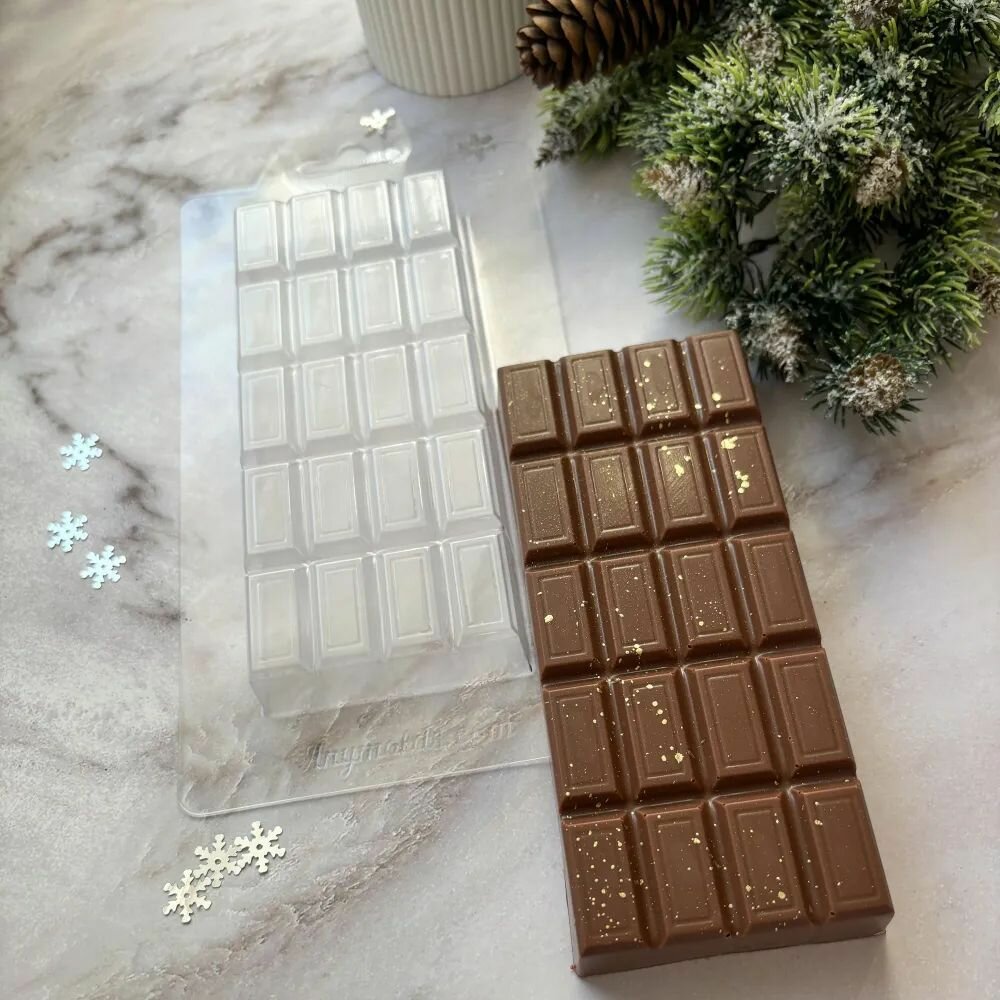 Форма для дубайского шоколада AnyMolds "Классическая", голубая, пластик, 16x7x2.4см