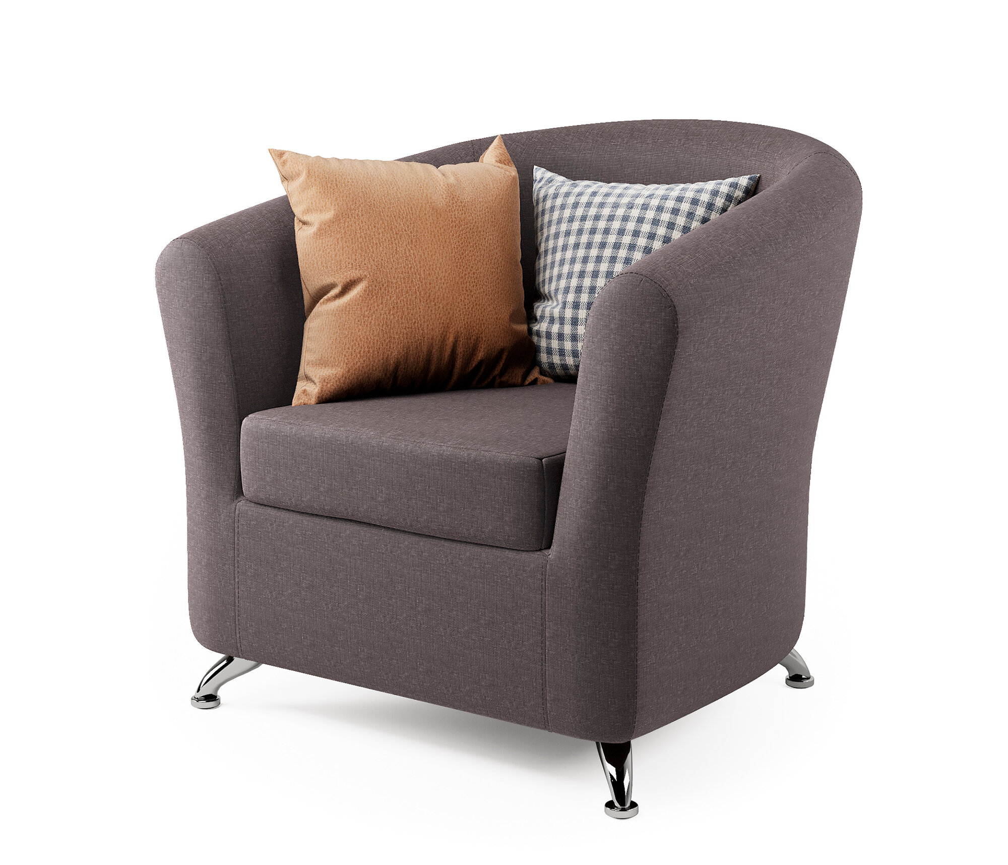 Кресло Шарм-Дизайн Евро, мягкое для дома и отдыха, с подлокотниками, рогожка латте, 82,5х82х76 см