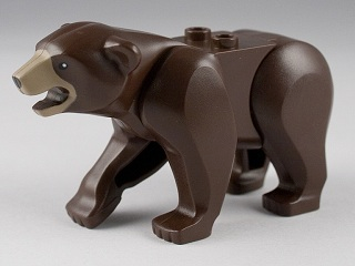 Медведь Lego Bear with 2 Studs on Back with Dark Tan Muzzle Pattern 98295c01pb02 Dark Brown U