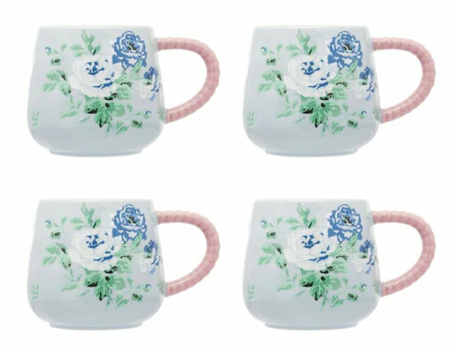 Cath Kidston набор кружек с витой ручкой Blue Archive Rose Twisted Handle Billie