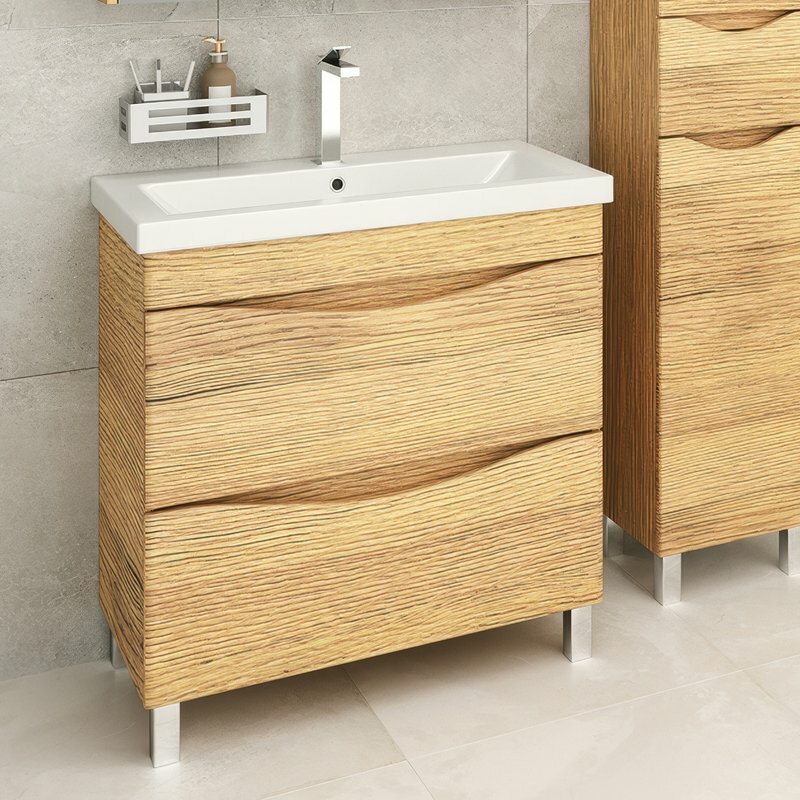 Тумба с раковиной Emmy Дакота 70 рустик соломенный