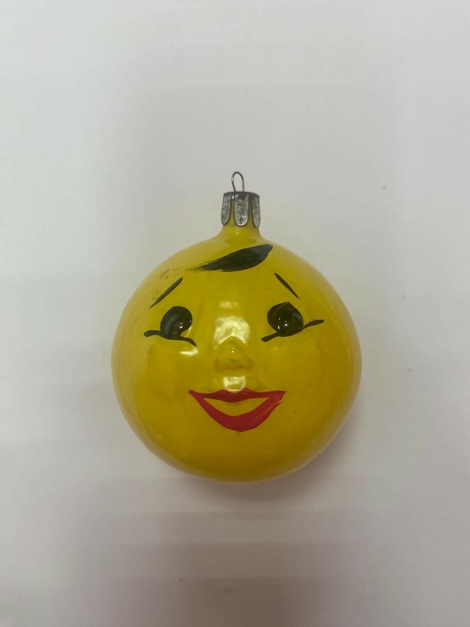 Игрушка на елку Колобок (толстое стекло) Винтаж из СССР