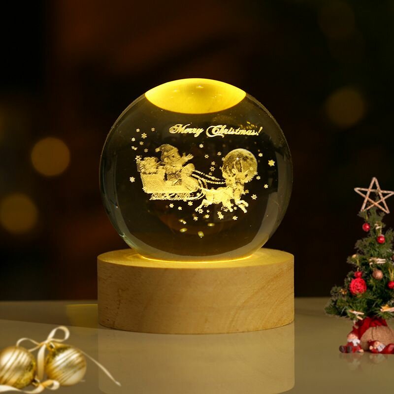 Ночник детский светодиодный стеклянный шар светильник Солнечная система