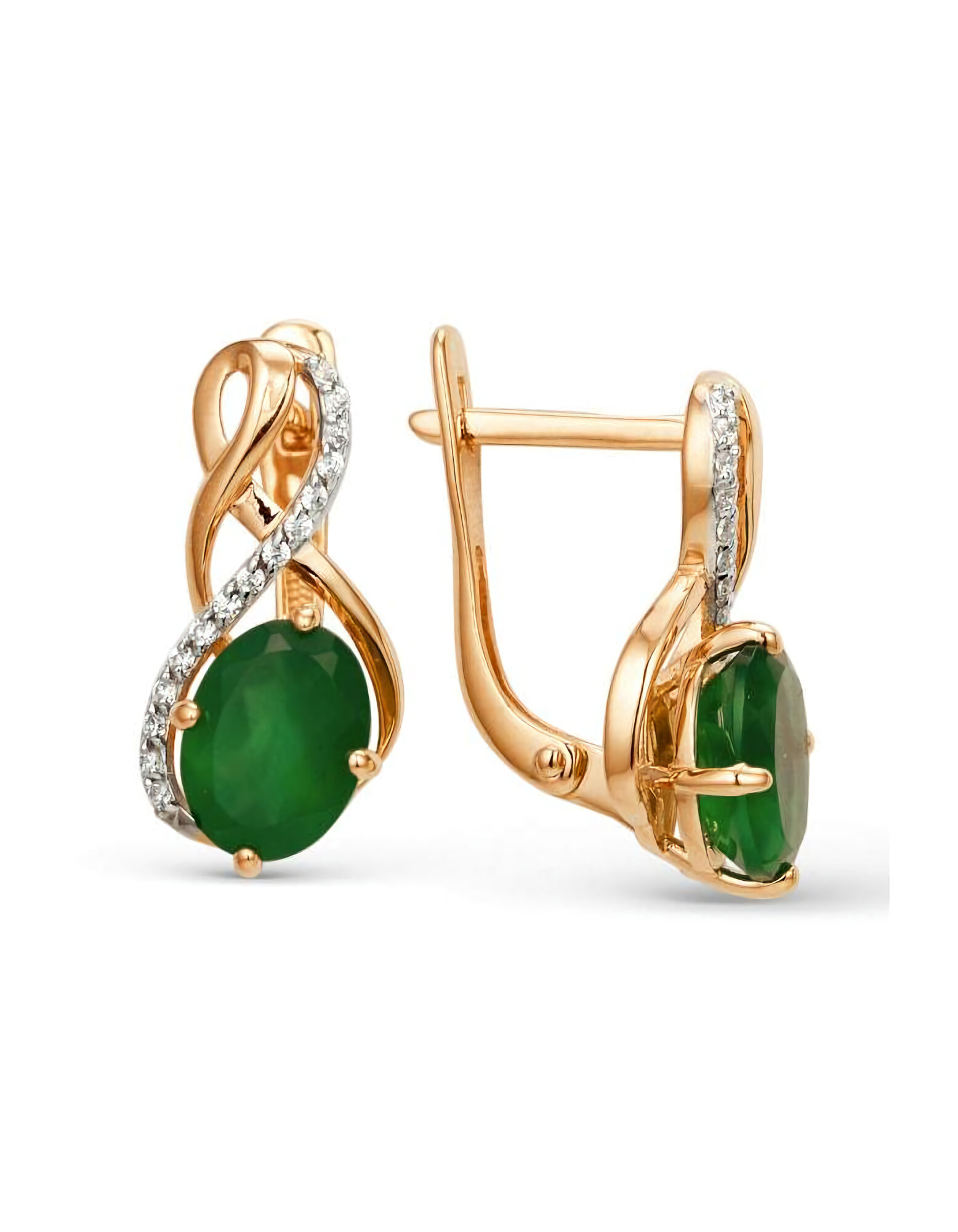 Серьги, красное золото, 375 проба, агат