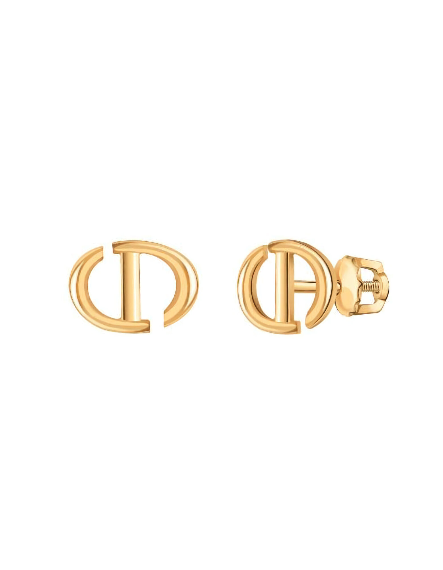 Серьги пусеты, красное золото, 585 проба