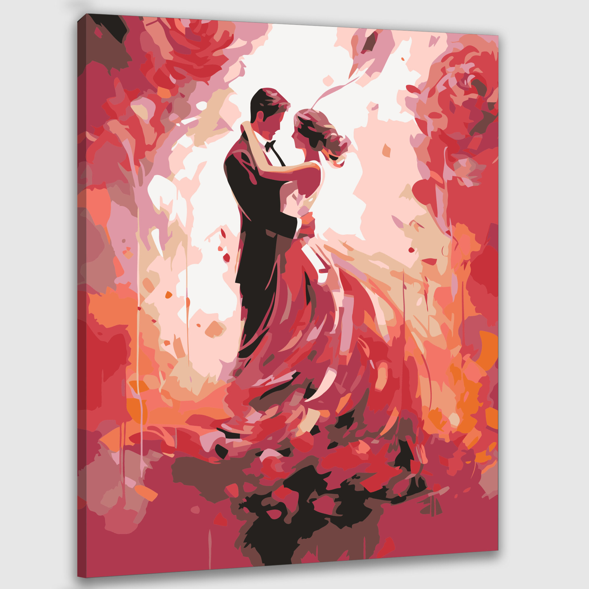 Картина по номерам 40x50 см, сюрреализм, цифровая картина, вечная любовь, букет роз, завораживающий танец цвет