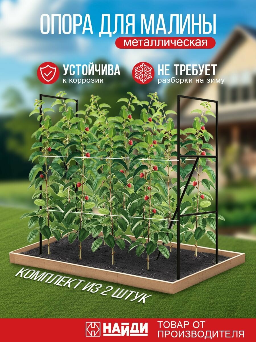 Найди Опора для растений, для малины 2штуки. Цвет - черный матовый.
