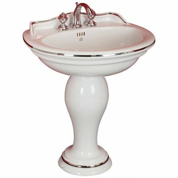 MILADY Колонна тюльпана, декор: D2 широкий платина/белая керамика