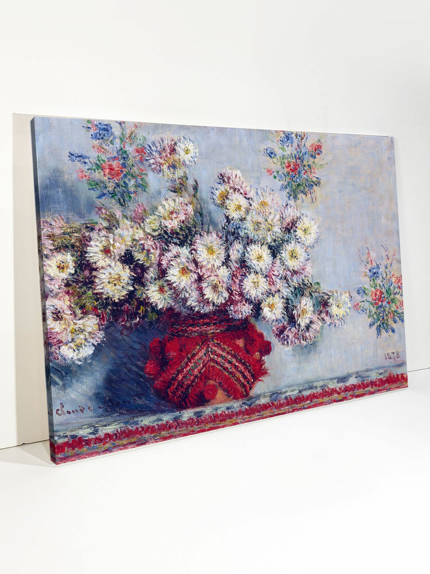 Картина Клод Моне Ваза с хризантемами на холсте 70х55см