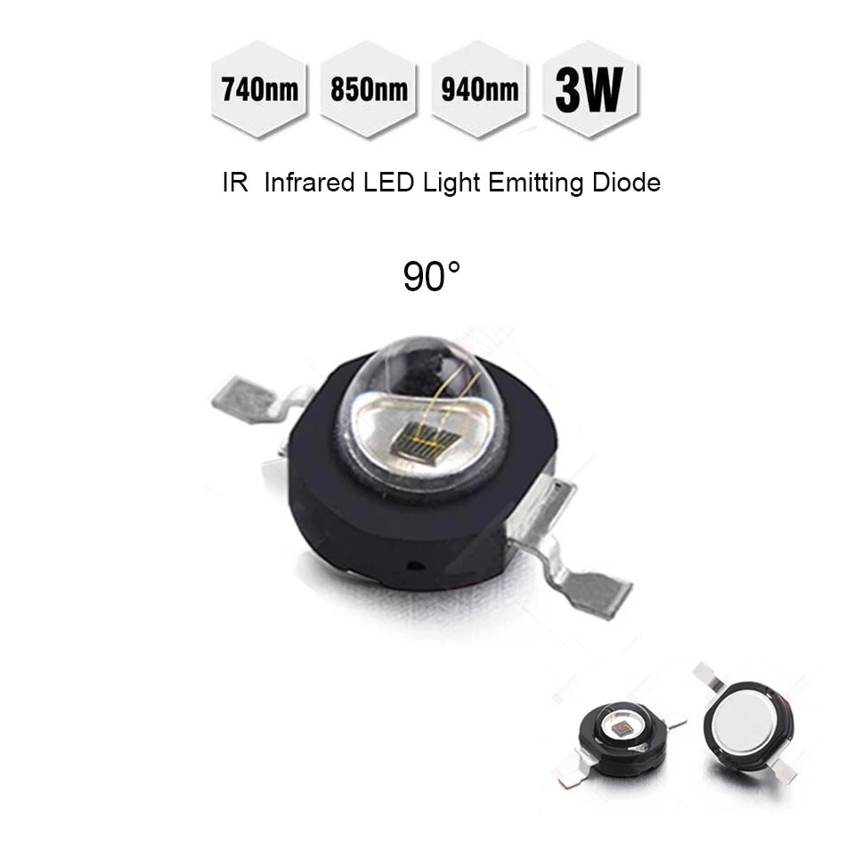 Инфракрасные светодиоды TiaoChongYi 3 Вт 850/940/740 нм