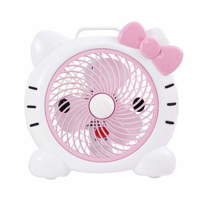 Маленький мультяшный электрический вентилятор мини-студенческого общежития, прикроватный вентилятор, офисный настольный прикроватный милый мяу 220В