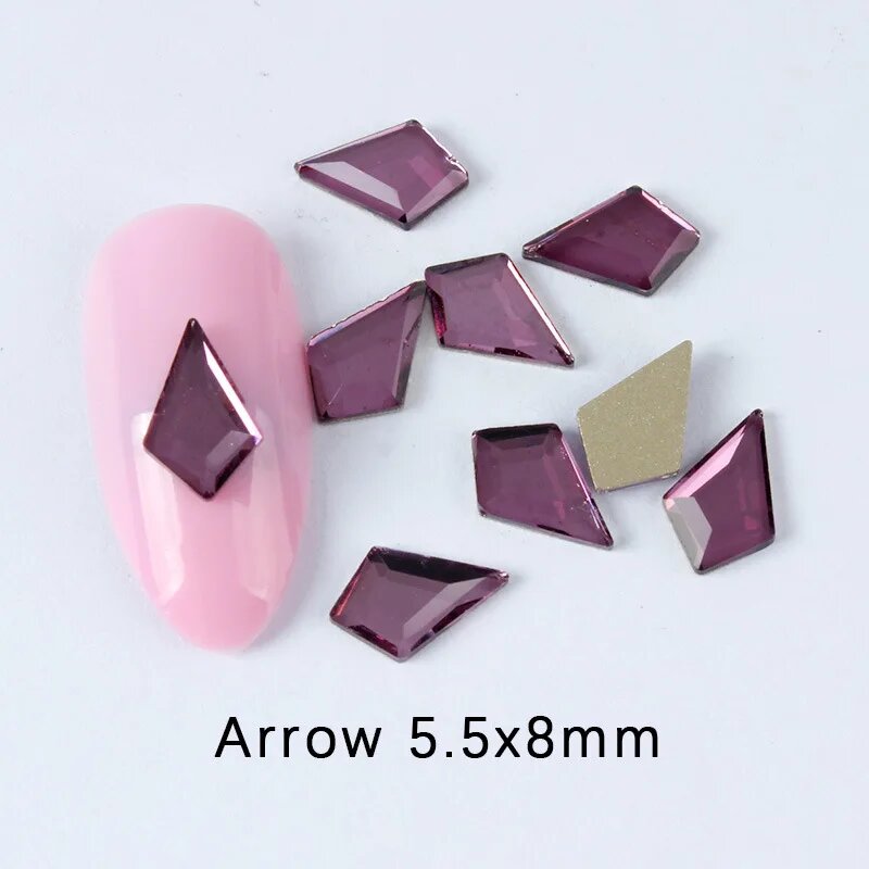 Стеклянные стразы для ногтей Boutique Grape Purple 5x8mm