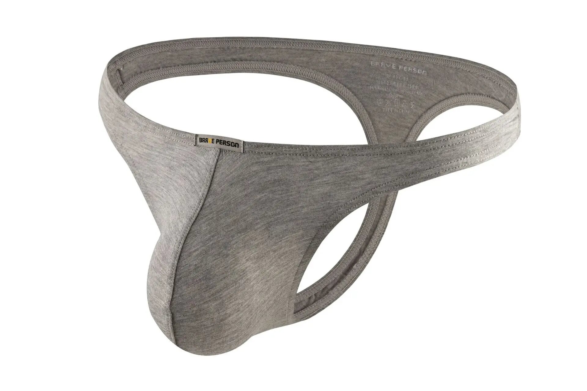 Трусы из модала, мужское мягкое нижнее белье, сексуальные трусы-бикини с выпуклым мешочком, дышащие трусы, удобные трусики с Т-образной спинкой, стринги Серый, XL, Gray