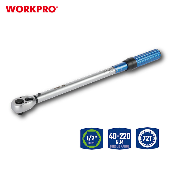 Динамометрический ключ WORKPRO WP271020, трещотка, 1/2", Cr-Mo, 2000 г