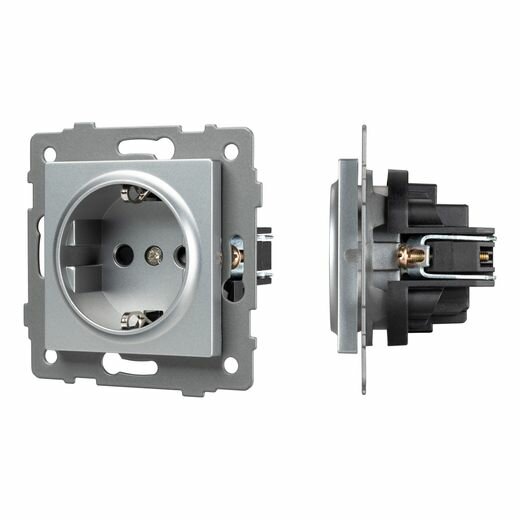 Механизм электрической розетки SCT-MEU1-PL-GR-V (250V, 16A) (Arlight)
