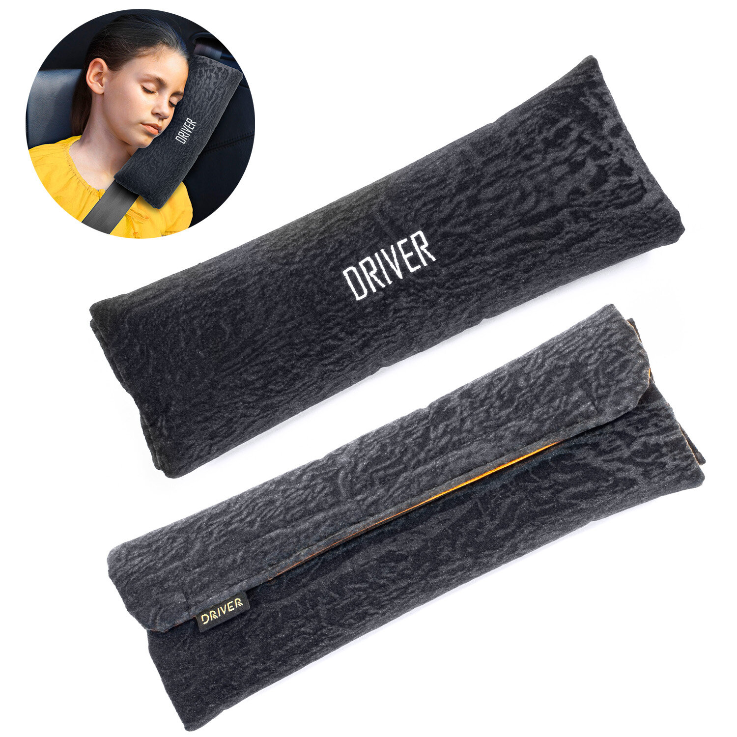 Подушка-накладка для водителя Driver, с лузгой гречки, для ремня безопасности