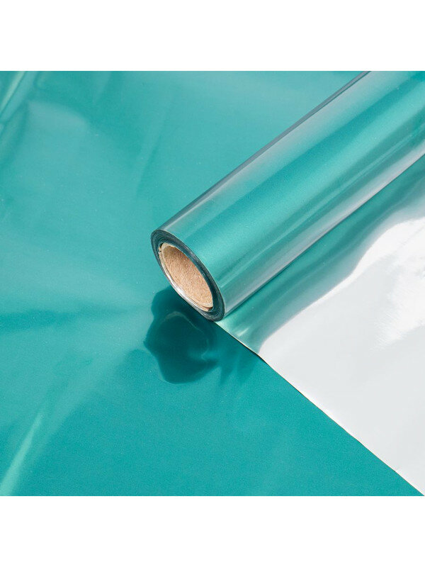 Пленка упаковочная Полисилк 1м х 20м, изумрудный/серебро