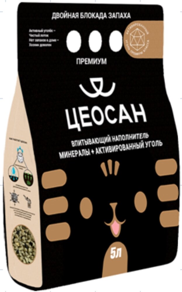 Наполнитель цеосан минерал+актив. уголь 5л