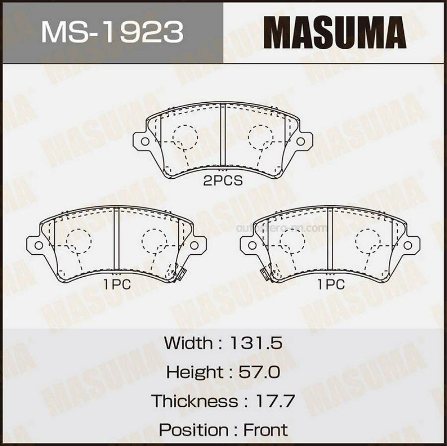 MASUMA MS1923 Колодки дисковые MASUMA, AN-8055WK, NP1049, P83064 front (1/12)