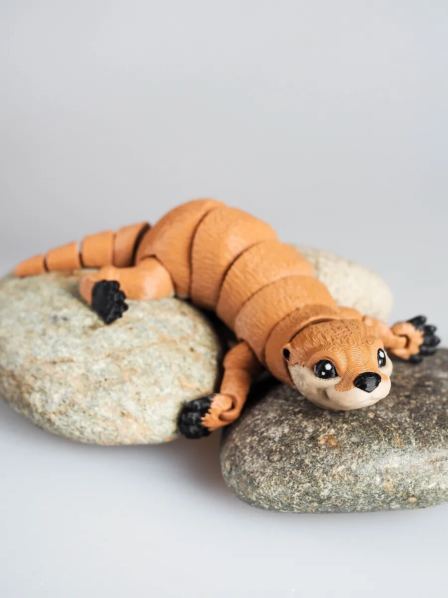 Выдра подвижная, 3д фигурка , игрушка антистресс шарнирная 16 см.