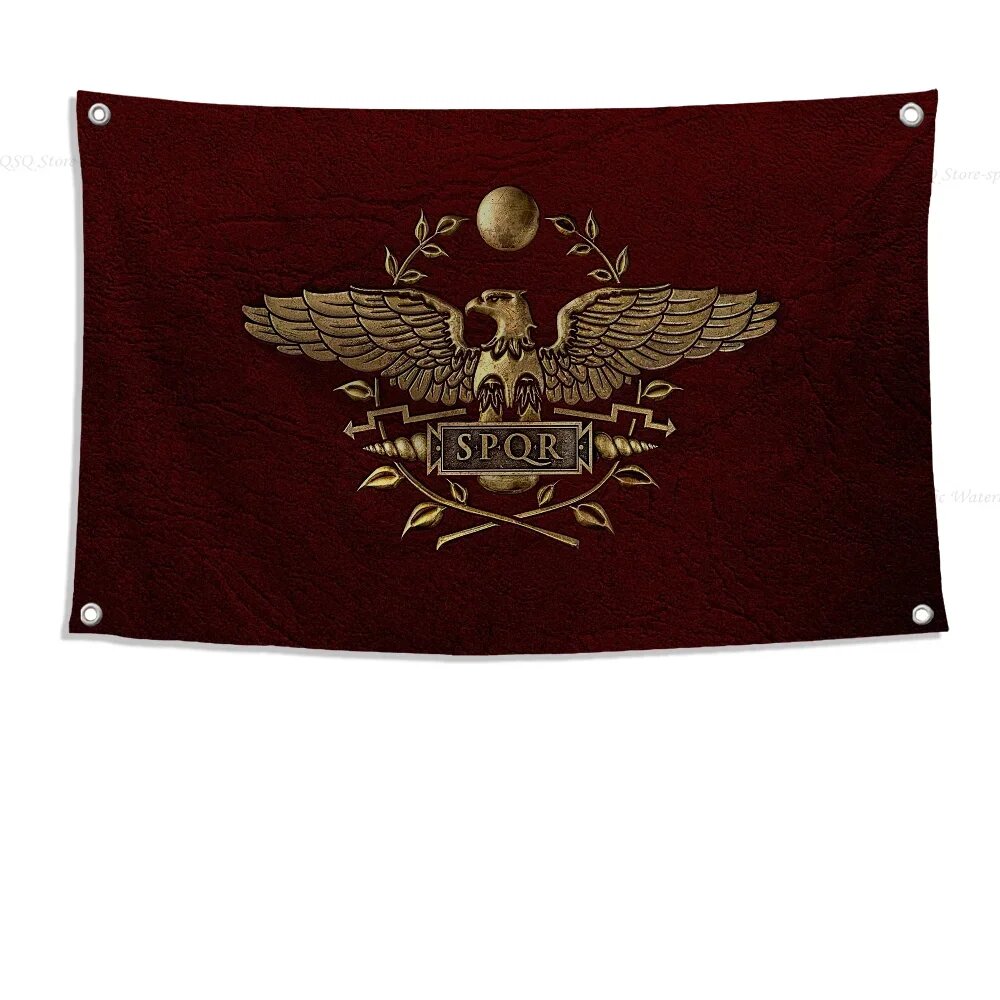 1 шт, флаг Римской империи Spqr, баннеры с четырьмя отверстиями, полиэстер, уличный декор, эстетика комнаты