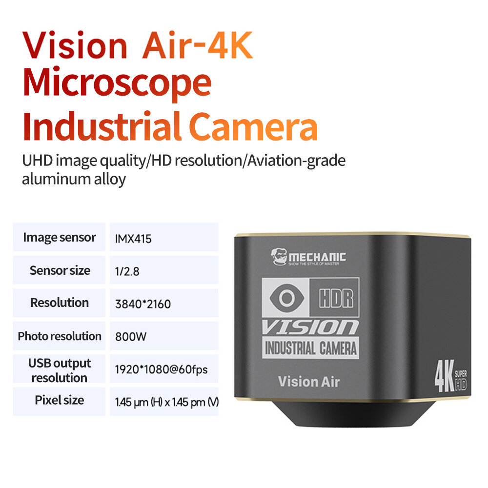 MECHANIC Видеокамера для микроскопа 2К/4К для ремонта и осмотра материнских плат мобильных телефонов и ПКБ