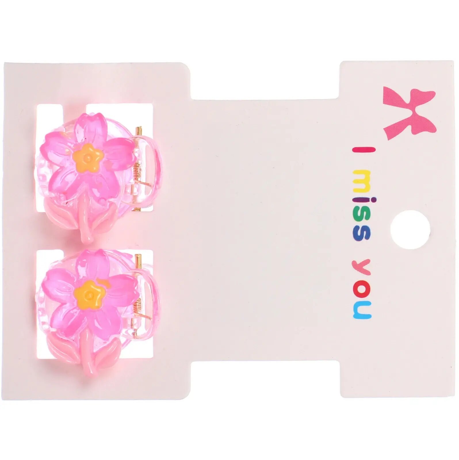 Заколки-крабы детские для волос 2шт, цветок, 1,2см, удобство и стиль