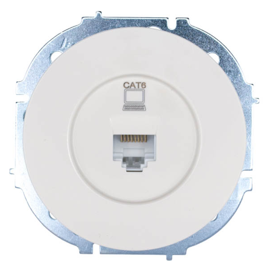 Розетка компьютерная Lezard / Лезард Osen 743-0288-140, RJ45 CAT 6, цвет белый / электроустановочное оборудование