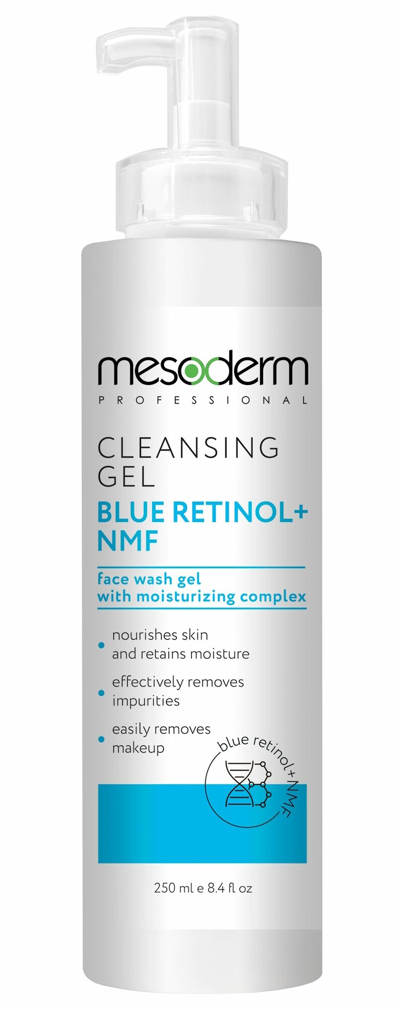 MESODERM Очищающий гель для лица с голубым ретинолом Blue Retinol+NMF Cleansing Gel, 250 мл