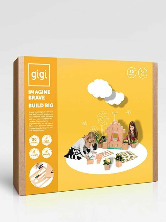 Картонные кубики GIGI BIG Давайте строить и украшать, 30 штук