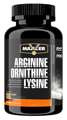 Аргинин и N.O. бустеры Maxler Arginine Ornithine Lysine 100 капс.