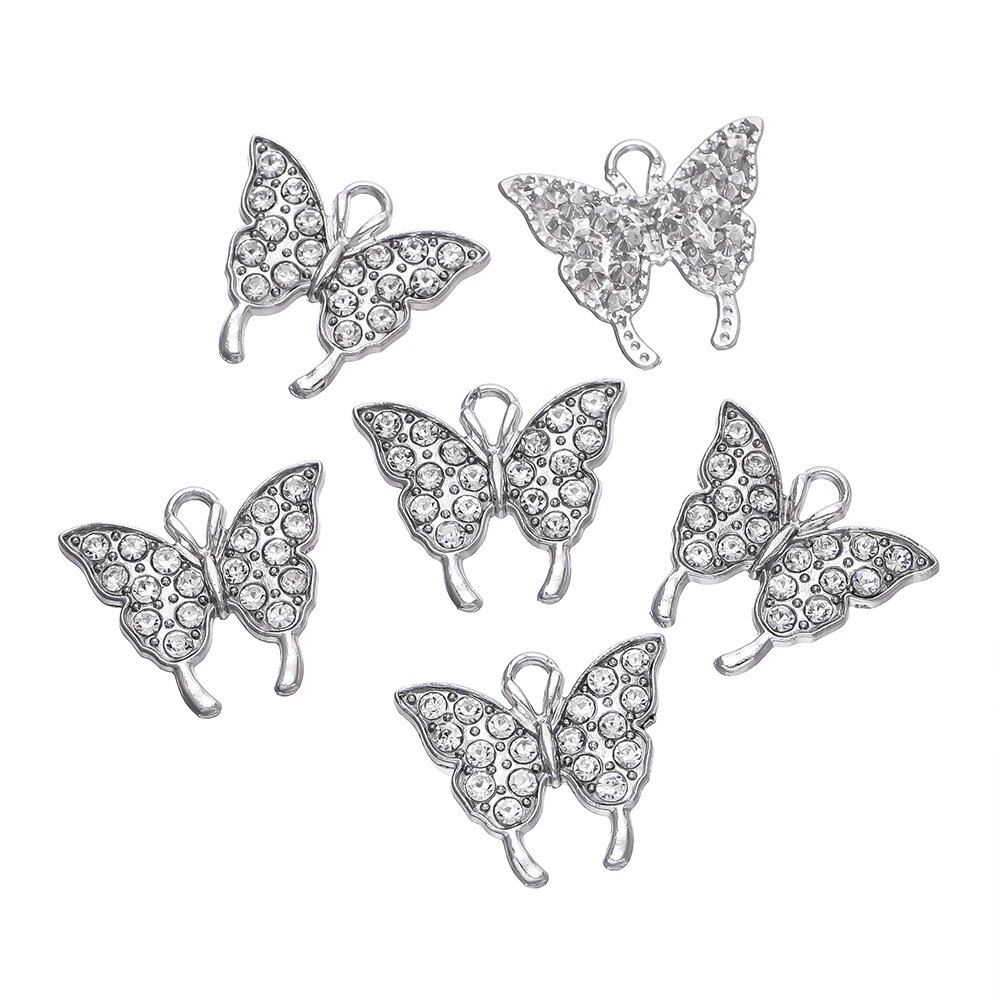 Металлические подвески-бабочки с кристаллами AGCFABS Butterfly