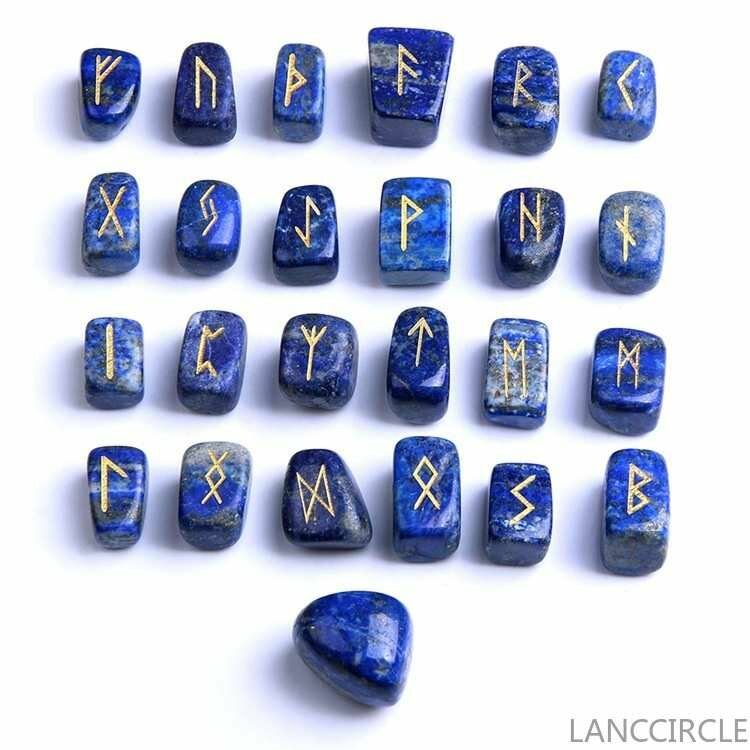Руны для гадания лазурит Натуральные камни 25 шт.