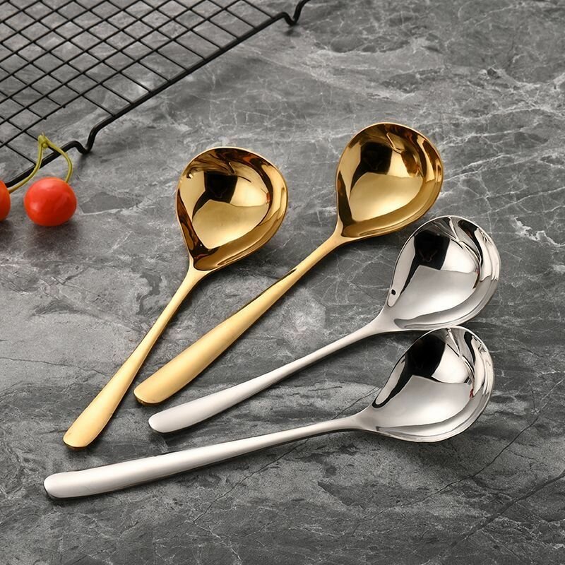 Круглая кухонная ложка из нержавеющей стали зеркальная полировка-