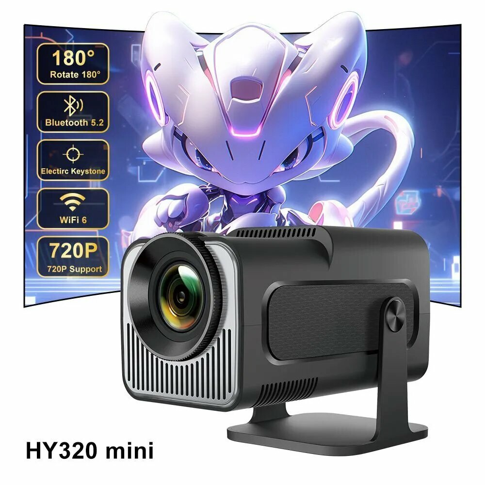 Гобо-проектор Hy320 Proctor, 720P, поддержка 4K, с пультом, для Android, черный