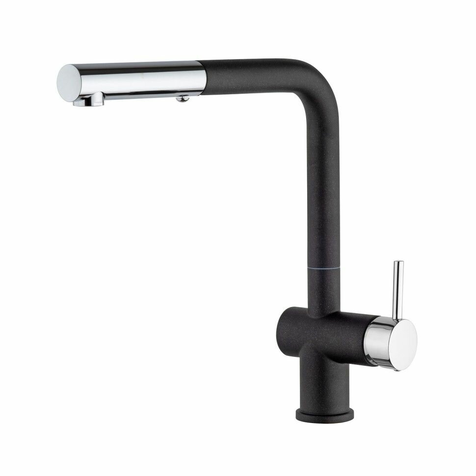 Смеситель для кухни с выдвижной лейкой, Paini Cox, METALLIC BLACK HDWJ44SG56DU6CSYR1KHKMCU, черный матовый