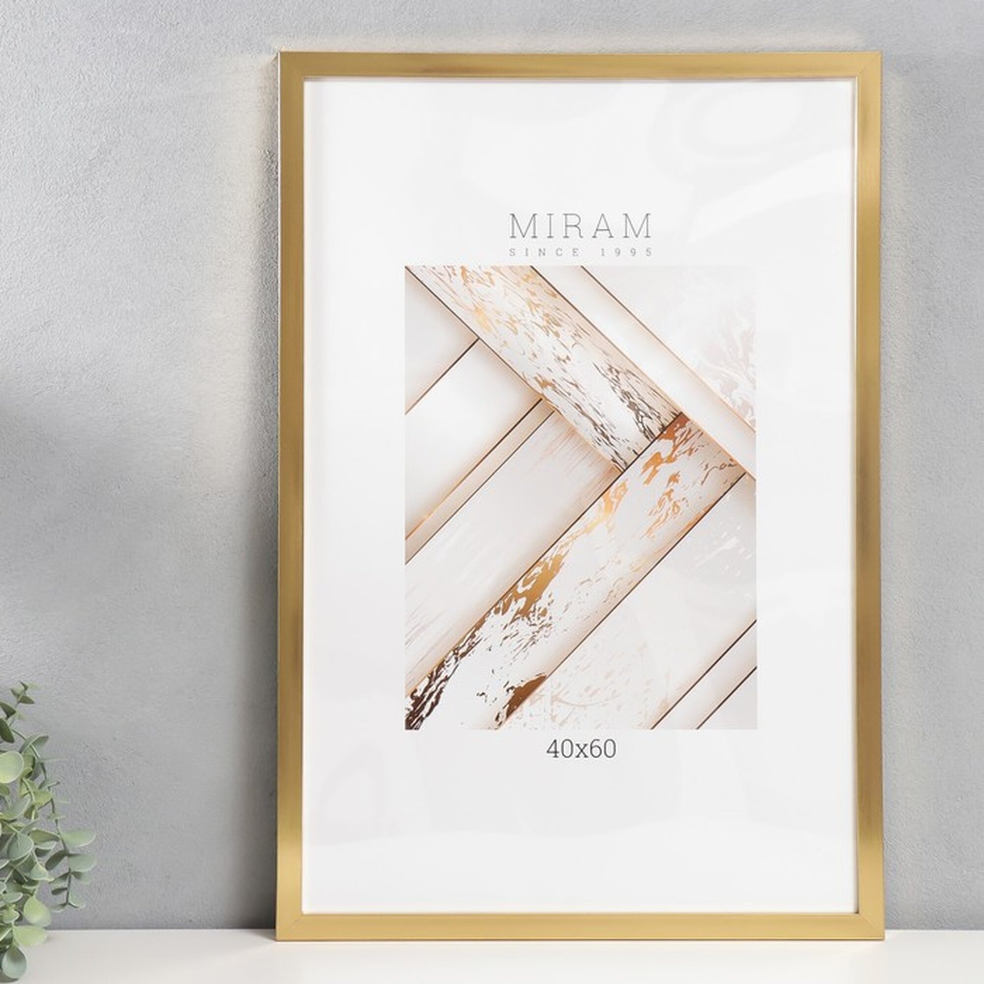 Фоторамка пластик "мирам" 40х60 см, 641811 золото (пластиковый экран)