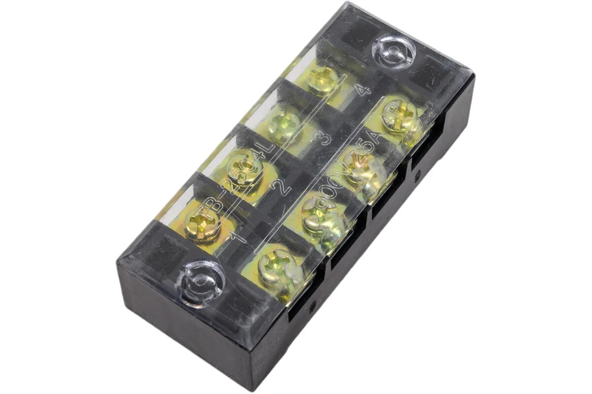 Электротехник Тв-2504 блок зажимов 25A, 4 клеммные пары, IP30 ET522085 для электрощитов