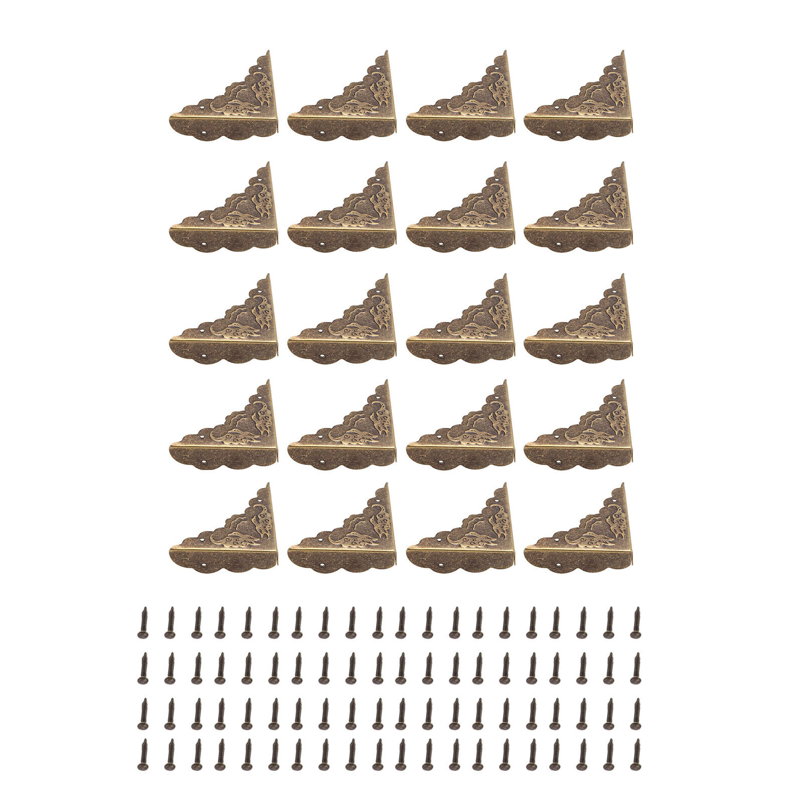 20шт -коробки угловые защитные защитники бронзовые прямые защитные защитники железных угловых с гвоздями для деревянной коробки.