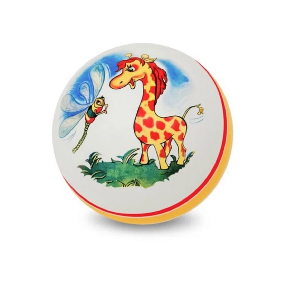 Детский мяч Чебоксарские мячи "Жираф", резина, диаметр 20см, желто-красные полоски