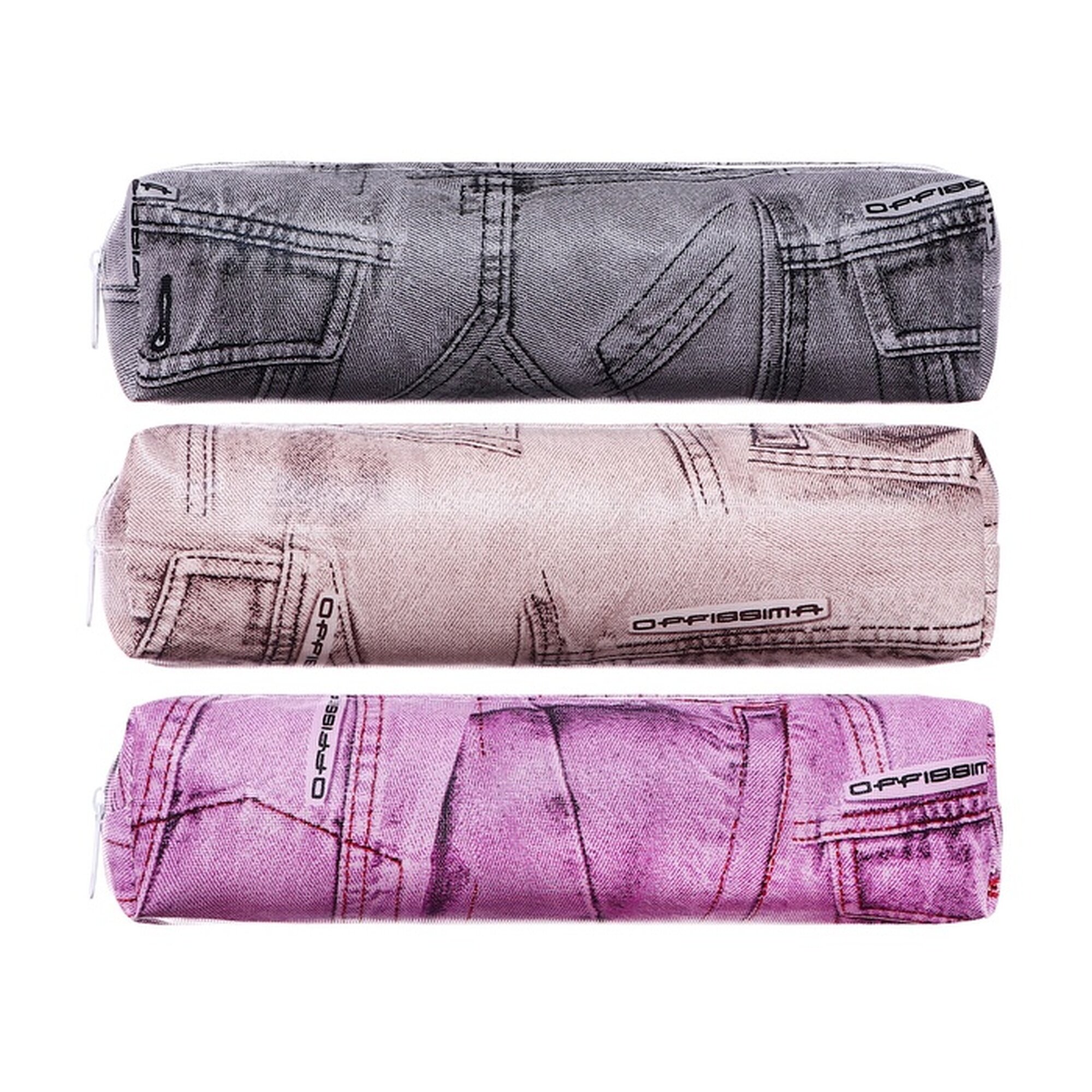 Пенал Calligrata «Джинс», текстиль, на молнии, 1 отделение, микс цветов