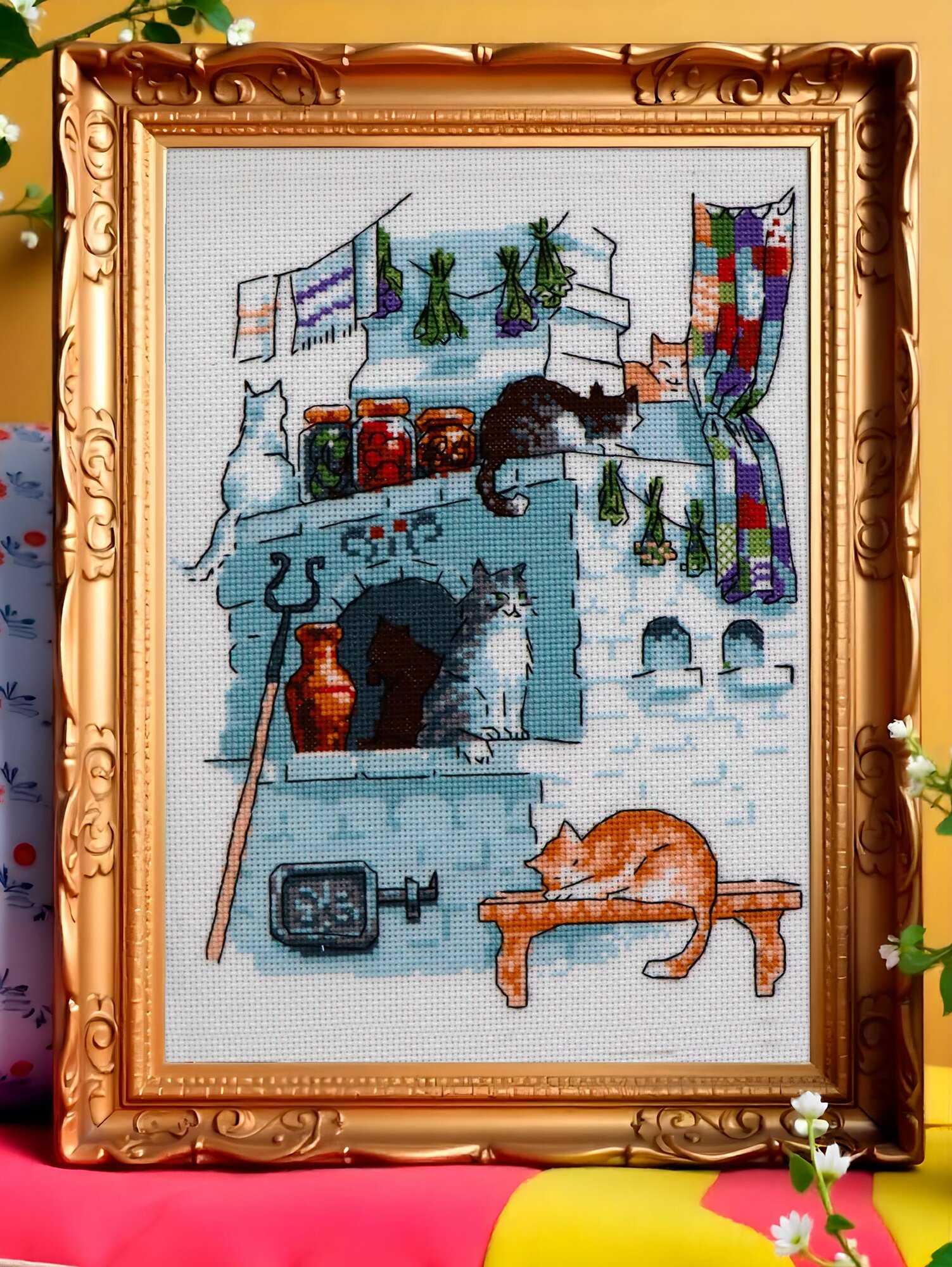 Набор для вышивания крестом Риолис, вышивка крестиком "Кошкин дом", 21*30см, 2283