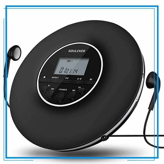 Портативный CD плеер с наушниками для прослушивания музыки, записей с сд дисков